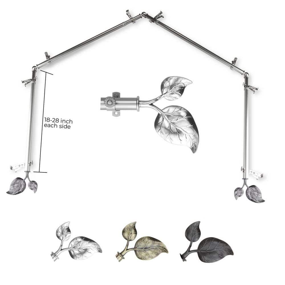 Rod Desyne 13/16" Ivy 4-Sided Bay Window Curtain Rod (18-28 inch each ...