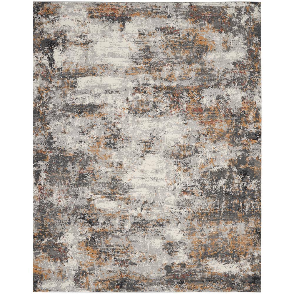 Nourison Tangra Grey/Multi 9 ft. x 12 ft. Abstract Geometric ...