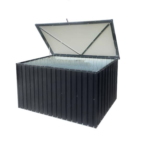 161 Gal. Black Metal Rainroof Deck Box ZN-3214 - The Home Depot