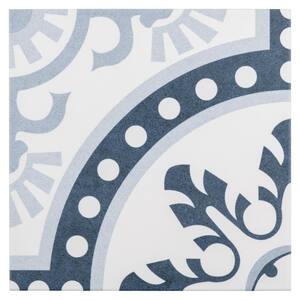 Merola Tile Stella Azul 9-3/4 in. x 9-3/4 in. Porcelain Floor and Wall ...