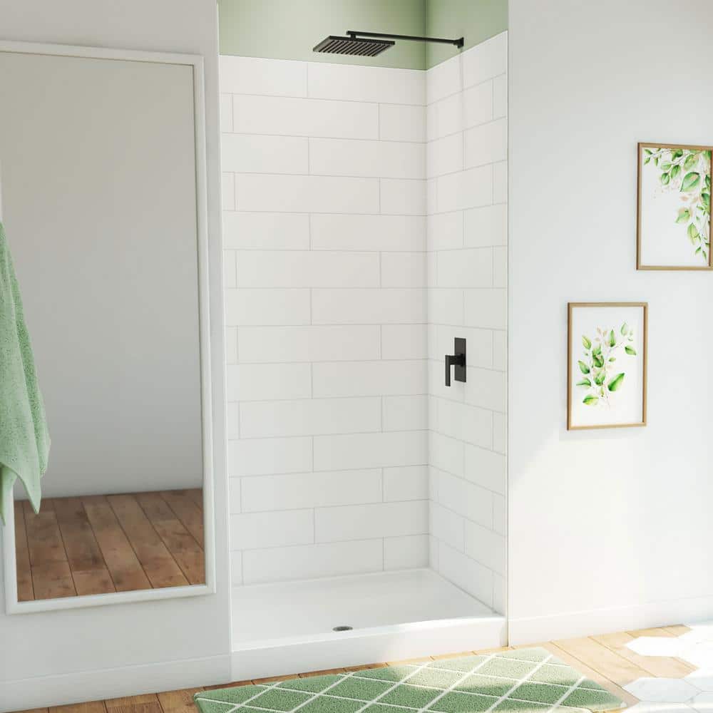 DreamLine DreamStone 34 in. L x 42 in. W x 84 in. H Alcove Shower Kit ...