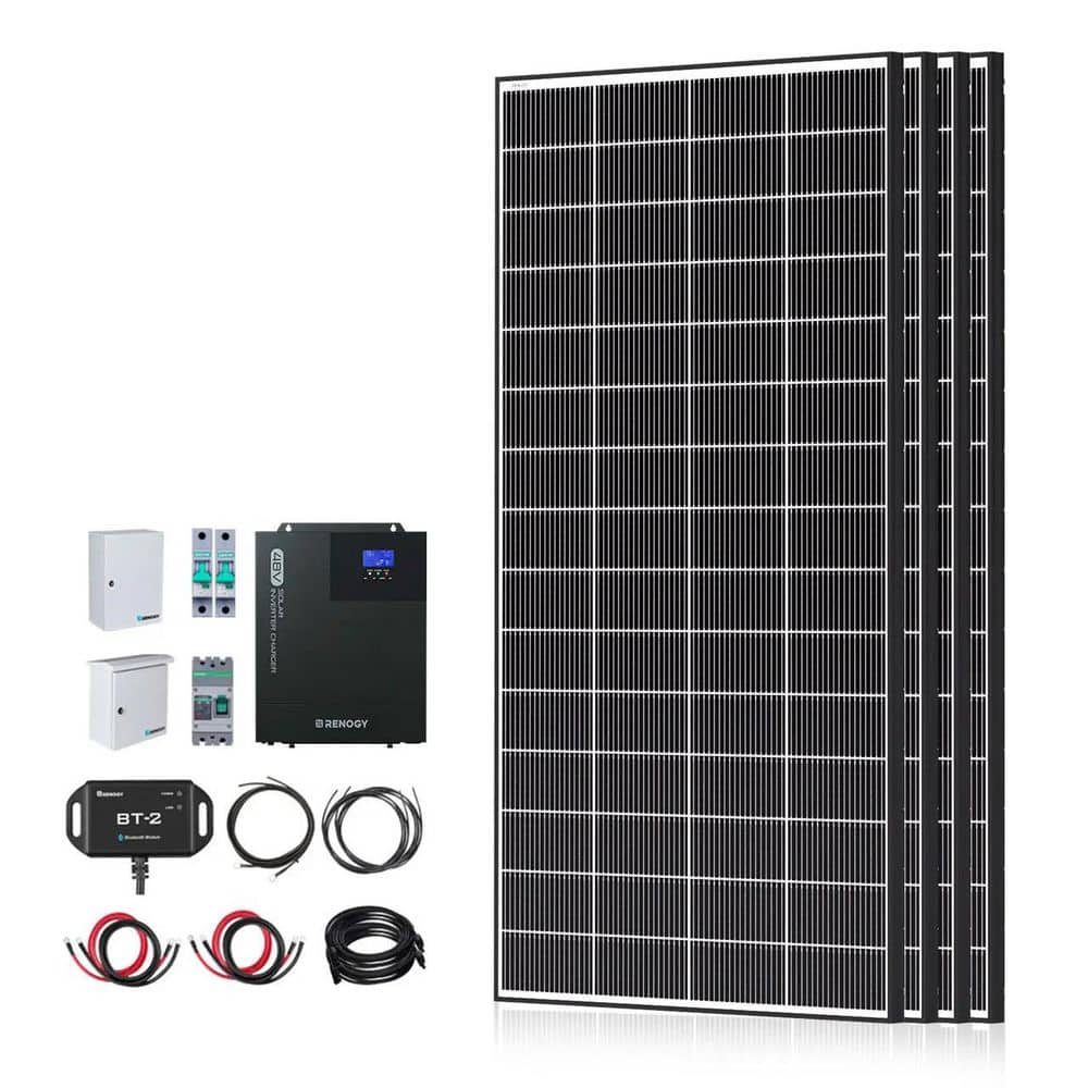 Renogy 48V 1200W Monocrystalline Off Grid Cabin Kit N-Type 1280W Solar ...