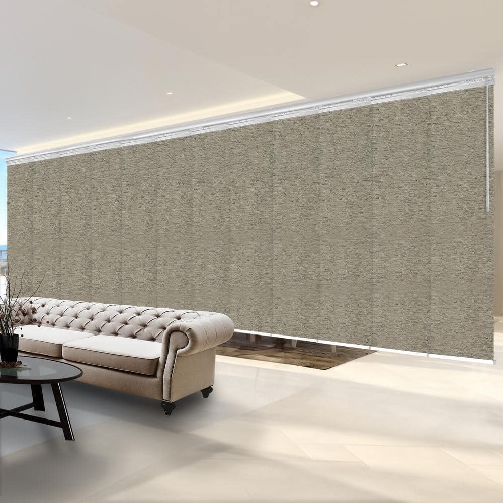 EMOH Bark 140 in. - 260 in. W x 94 in. L Adjustable 12-Panel White ...