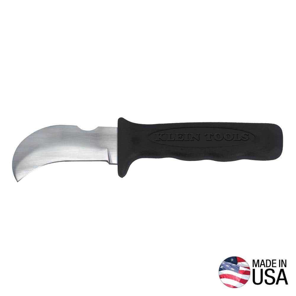 Klein Tools Lineman s Skinning Knife with 3 in. Hook Blade and Notch ...
