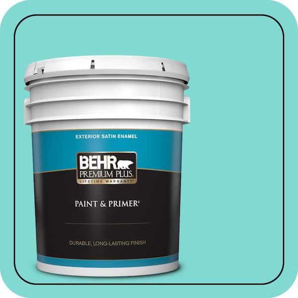 BEHR PREMIUM PLUS 5 gal. #MQ4-22 Key Largo Satin Enamel Exterior Paint ...