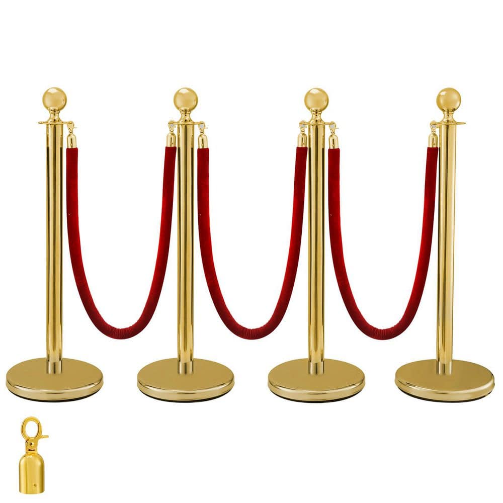 SKYSHALO Crowd Control Stanchion Posts Queue, 38 in. Red Velvet Rope ...
