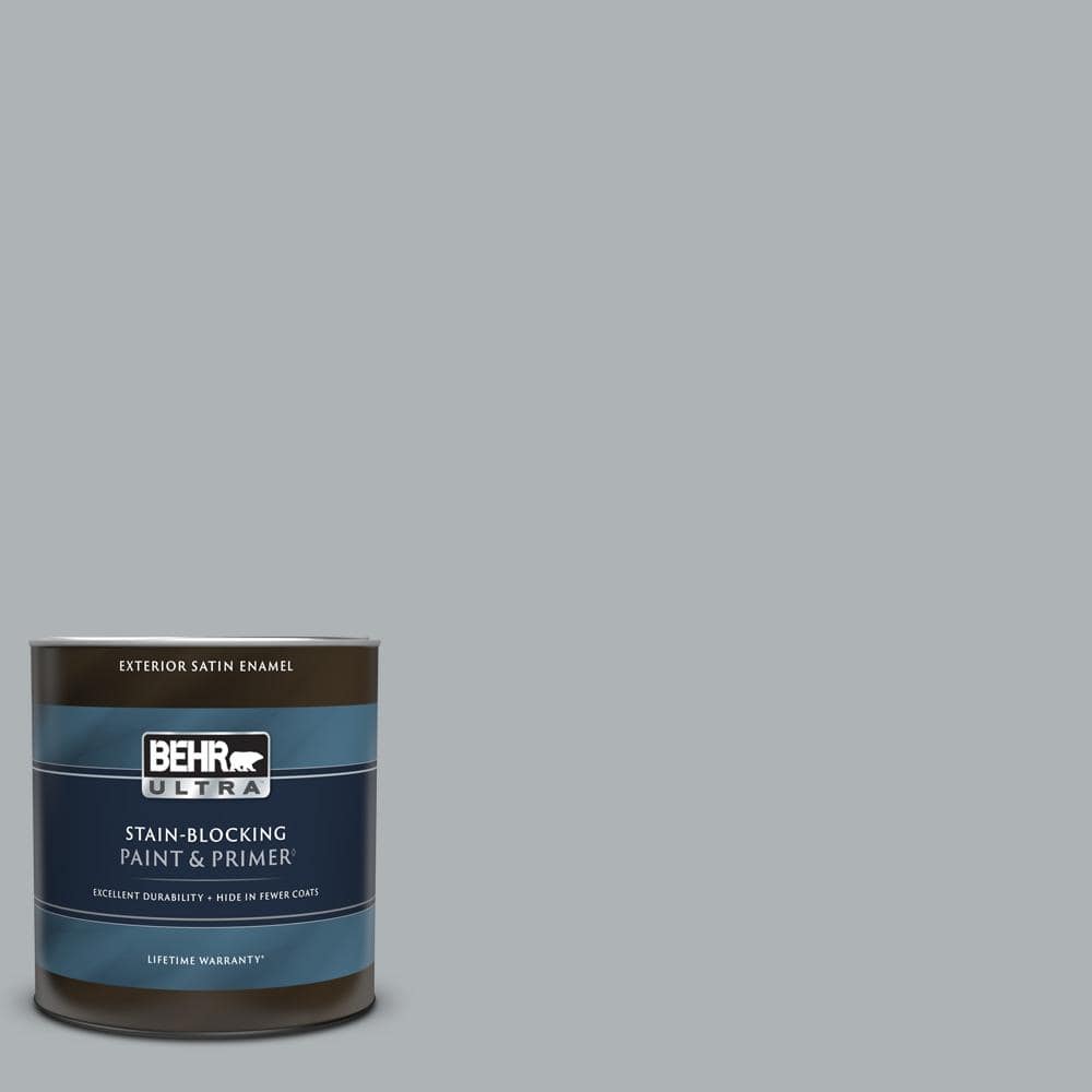 BEHR ULTRA 1 qt. #N510-3 Stargazer Satin Enamel Exterior Paint & Primer ...