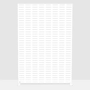 76 in. x 48 in. White Privacy Screen Metal Freestanding Decorative ...