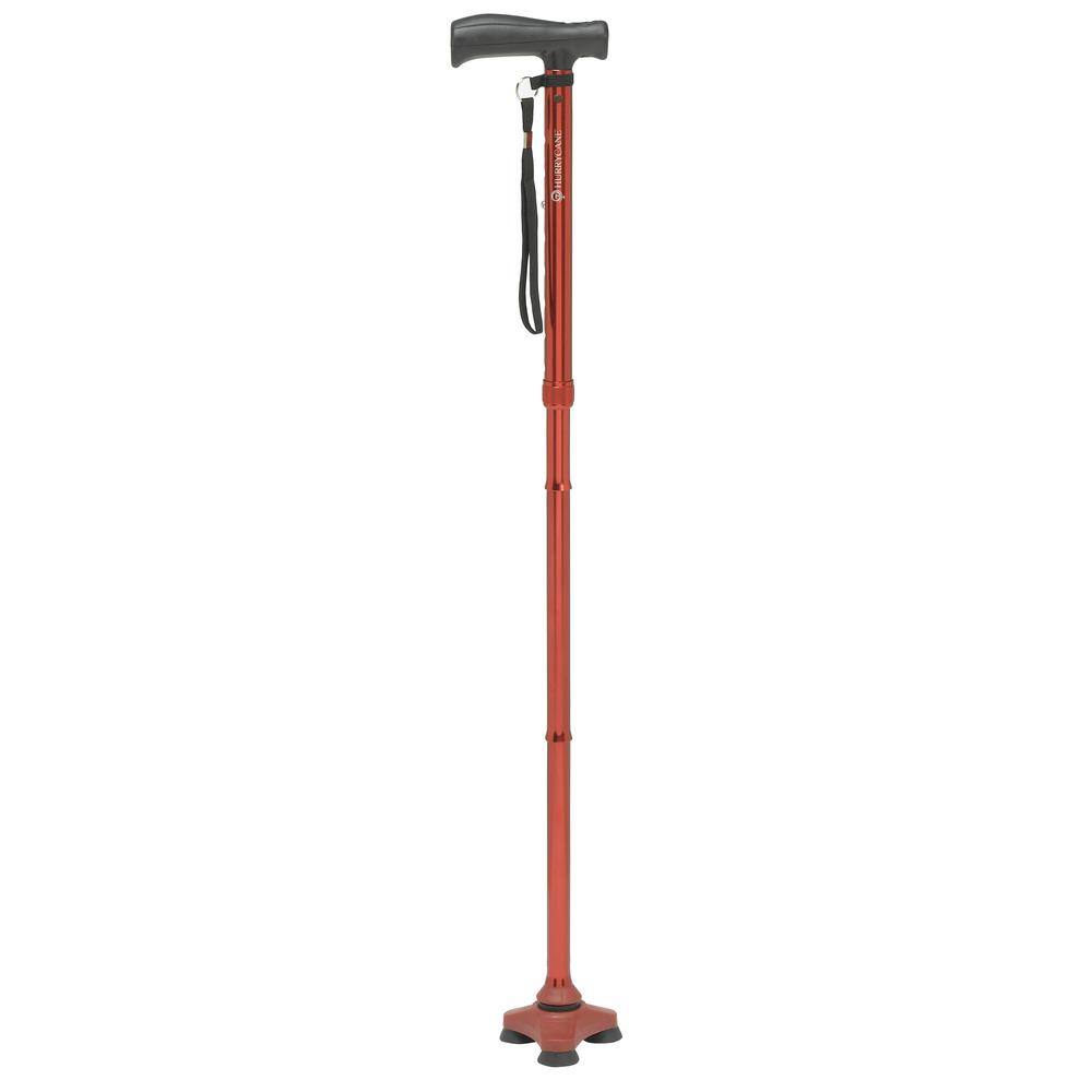 HurryCane Freedom Edition Folding Cane with T-Handle in Red HCANE-RD-C2 ...