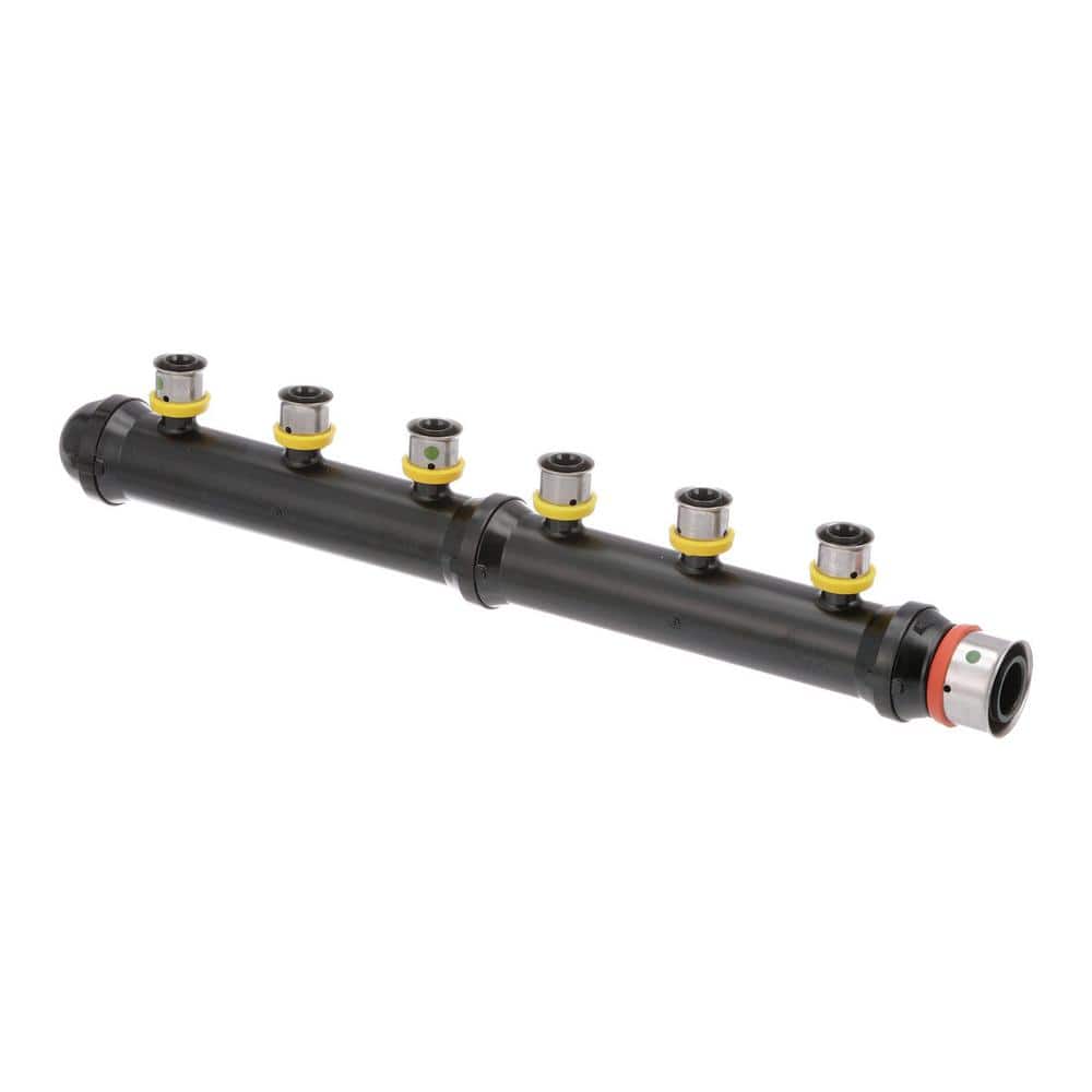 Viega Pure Flow 1 in. x 1/2 in. Press Polysulfone Closed Manifold-6 ...
