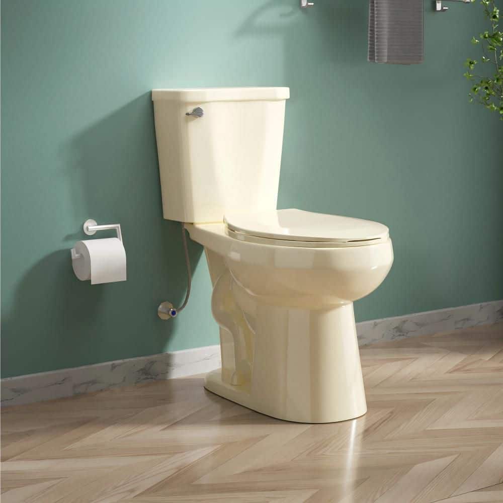Kuomih Senior Friendly Toilet 1.28 GPF Single Flush Round 19 in Bone 2 ...