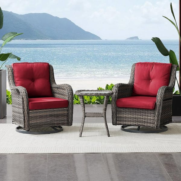 Gymojoy Square Outdoor Glider Cushion in CushionGuard Red Cushion ZBD023 5 The Home Depot