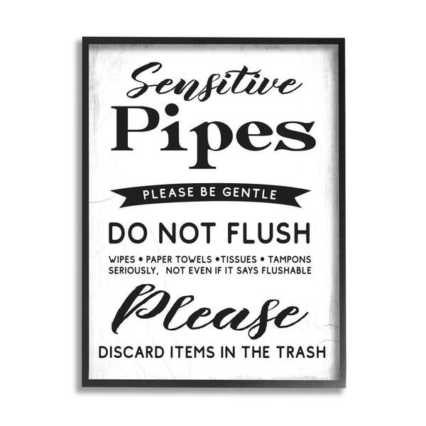 Stupell Industries "Sensitive Toilet Sign Flushing Restrictions" by ...