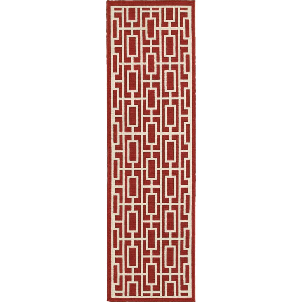 Home Decorators Collection Portal Red 2 ft. x 8 ft. Indoor/Outdoor ...