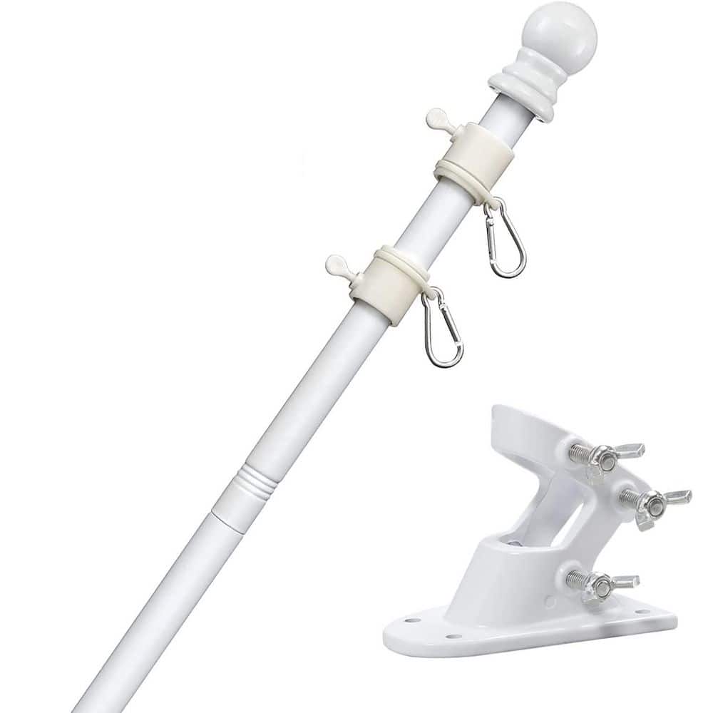 Justincity 5 ft Stainless Steel 2-Position Flag Pole Tangle-Free Design ...