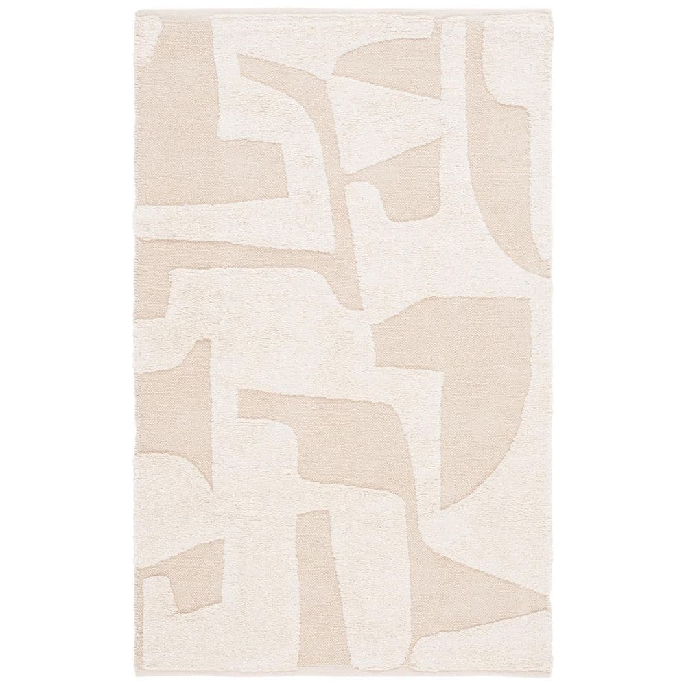 SAFAVIEH Casablanca 2 ft. x 3 ft. Ivory Geometric High-Low Area Rug ...