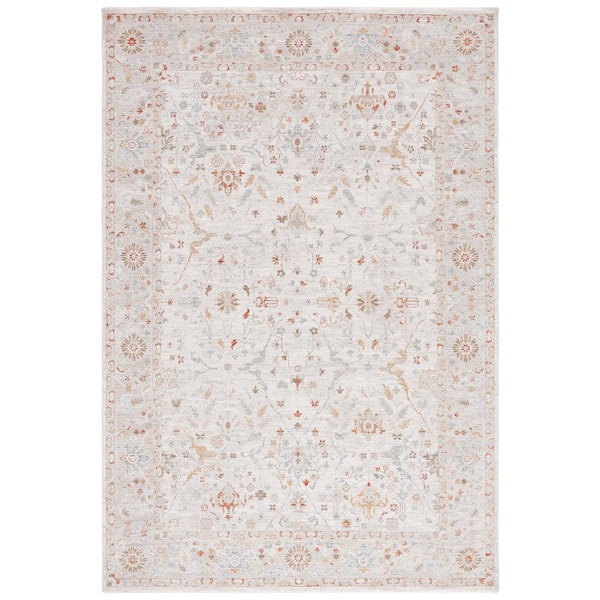 SAFAVIEH Culture 10 ft. x 13 ft. Ivory/Blue Rust Floral Abstract Area ...