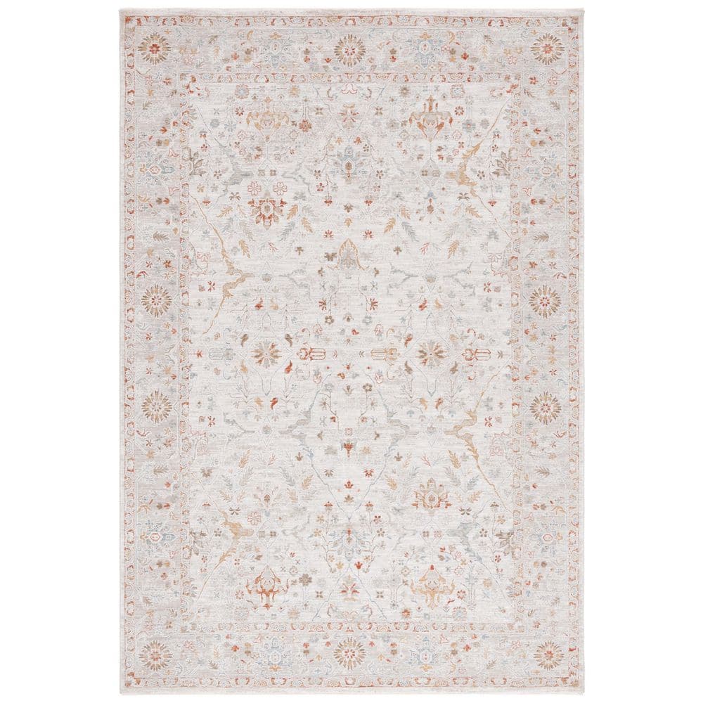 SAFAVIEH Culture 9 ft. x 12 ft. Ivory/Blue Rust Floral Abstract Area ...