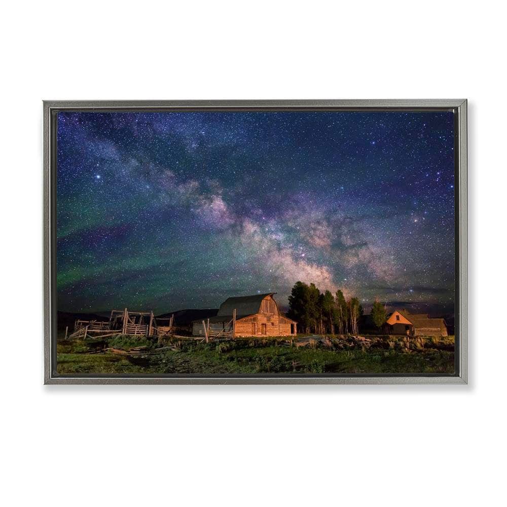Stupell Industries Nebula Sky Over Farm Scene by Royce Bair Gray ...