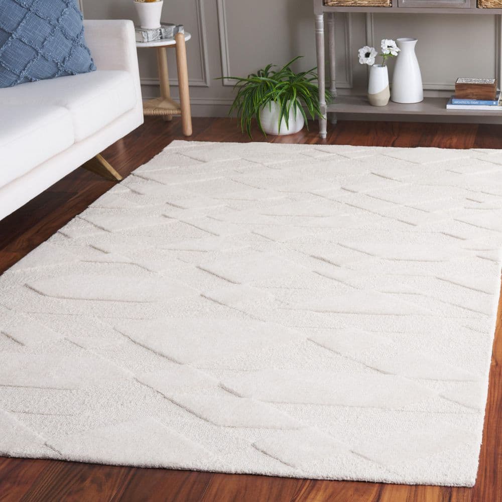 SAFAVIEH Rodeo Drive 8 ft. x 10 ft. Ivory Geometric Triangle Area Rug ...