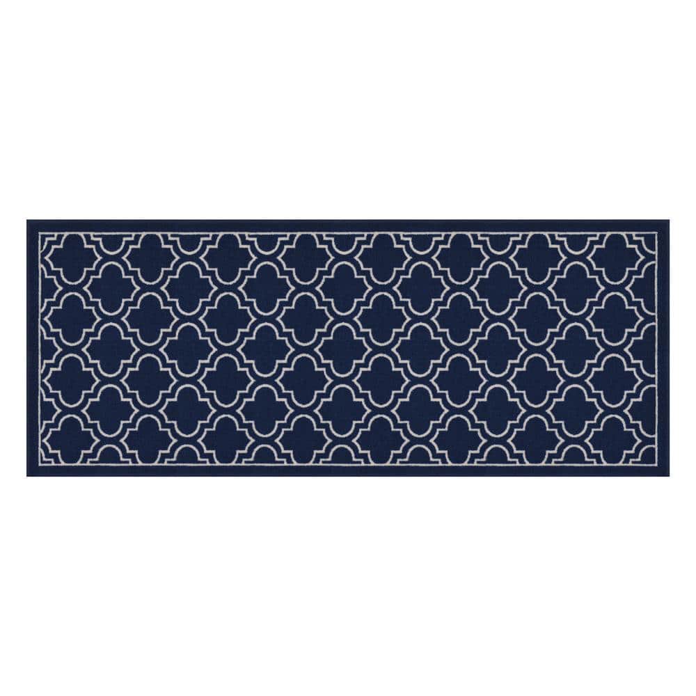 TrafficMaster Trellis Navy Doormat 3 ft. x 4 ft. Accent Rug MT1004448 ...