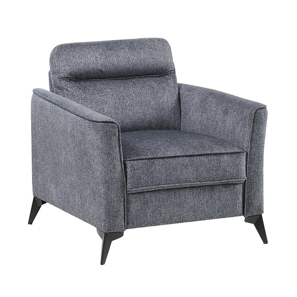 Lazzara Ellicott Dark Gray Microfiber Upholstery Arm Chair 9733DGY-1 ...