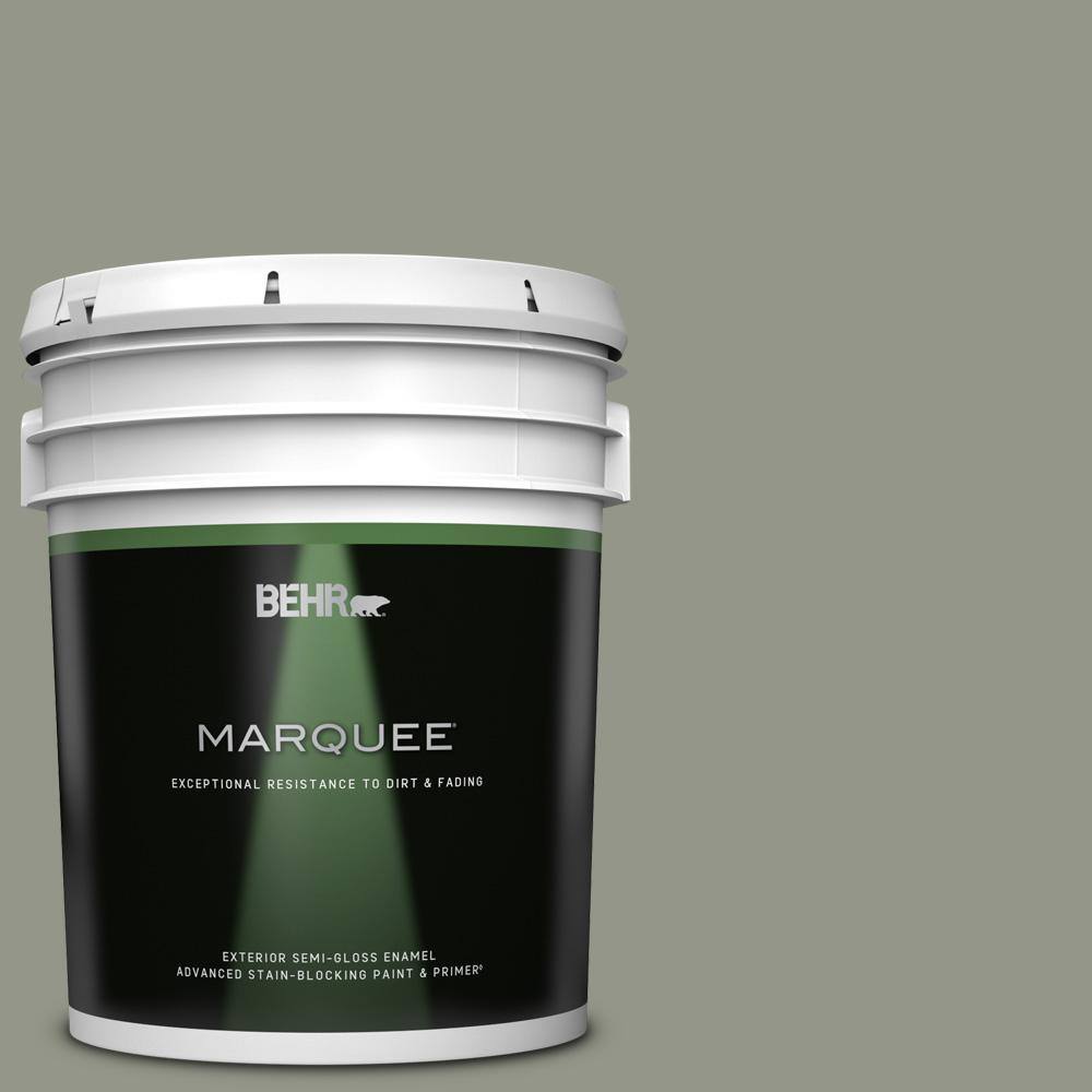 BEHR MARQUEE 5 gal. #ECC-36-1 Shady Willow Semi-Gloss Enamel Exterior ...