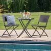 3-Piece Brown Multi Wicker Outdoor Chat Sets, Foldable Design 57328200 ...