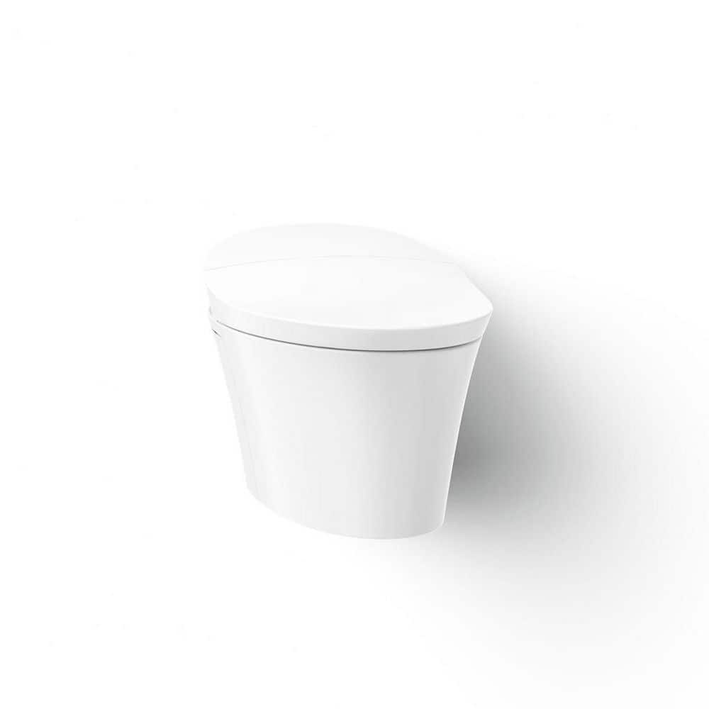 KOHLER Veil Wall Hung 1-Piece 0.8 GPF Dual Flush Elongated Toilet in ...