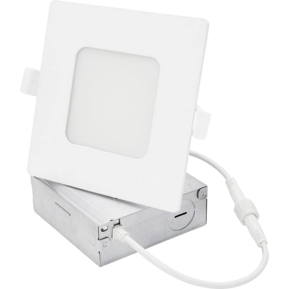 Sunlite 4 in. Square Dimmable Recessed Slim LED Selectable 27K/30K/35K ...