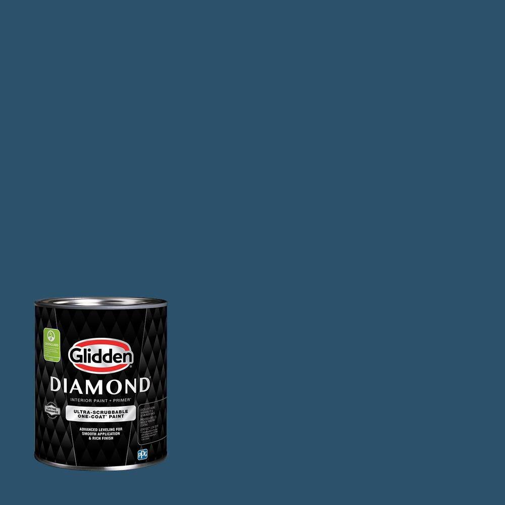Glidden Diamond 1 qt. PPG1152-7 Shimmering Sea Flat Interior Paint with ...