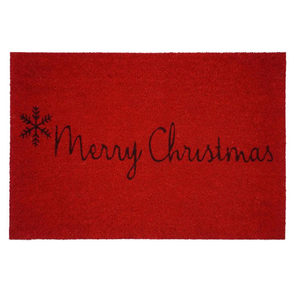 HomeRoots Multi-Colored 36 in. x 24 in. Coir Non-Slip Indoor/Outdoor ...