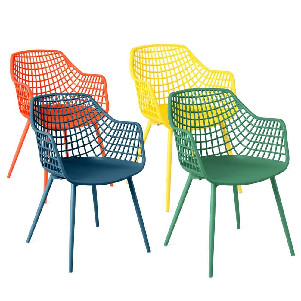 Costway Colorful Kids Chair Set Child-Size Chairs with Metal Legs ...
