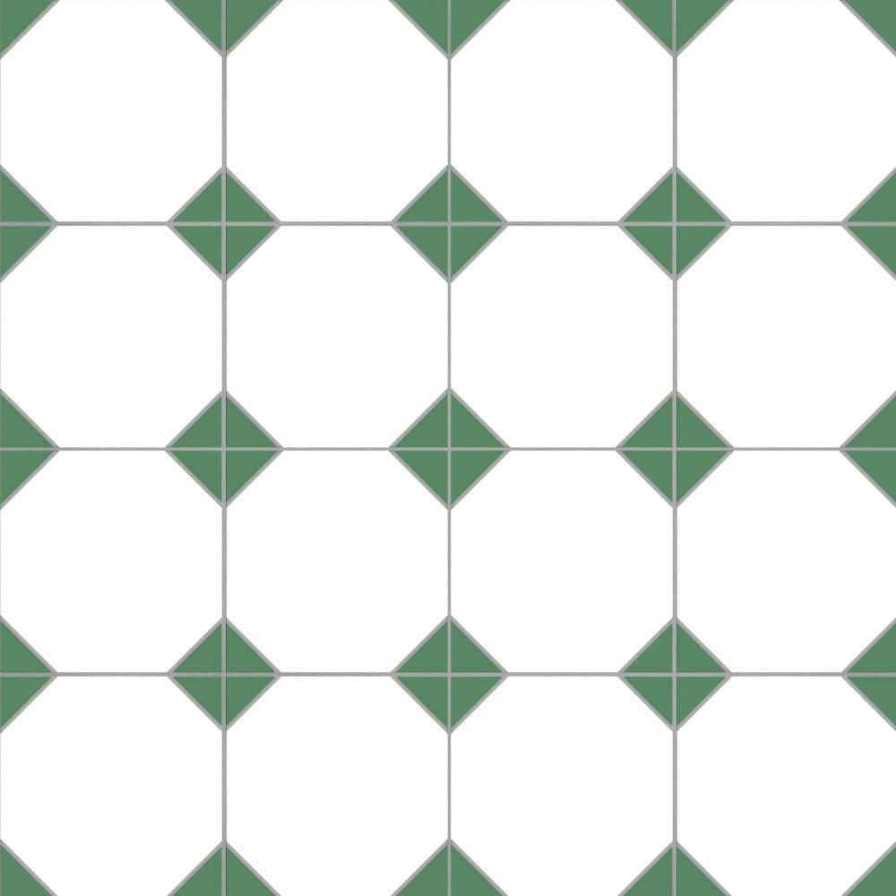 Merola Tile Canterbury Green 13 in. x 13 in. Porcelain Floor and Wall ...