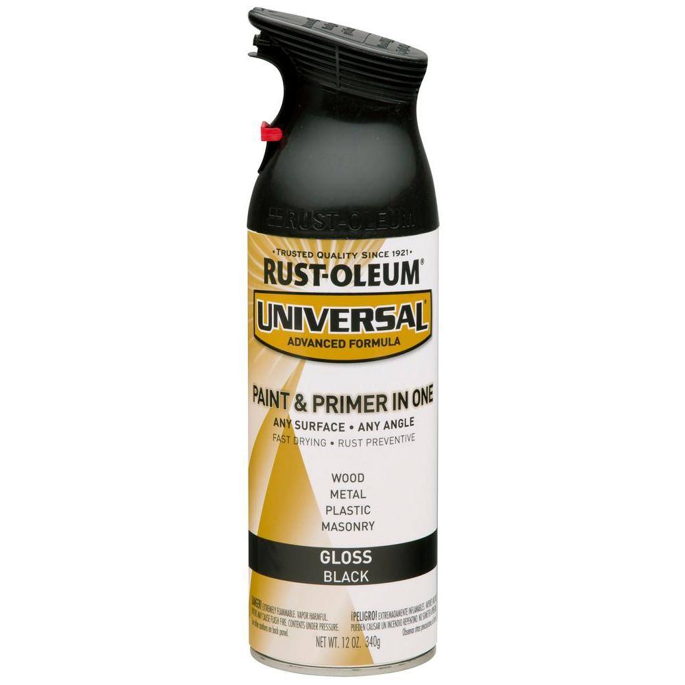 Rust-Oleum Universal 12 oz. All Surface Gloss Black Spray Paint and ...