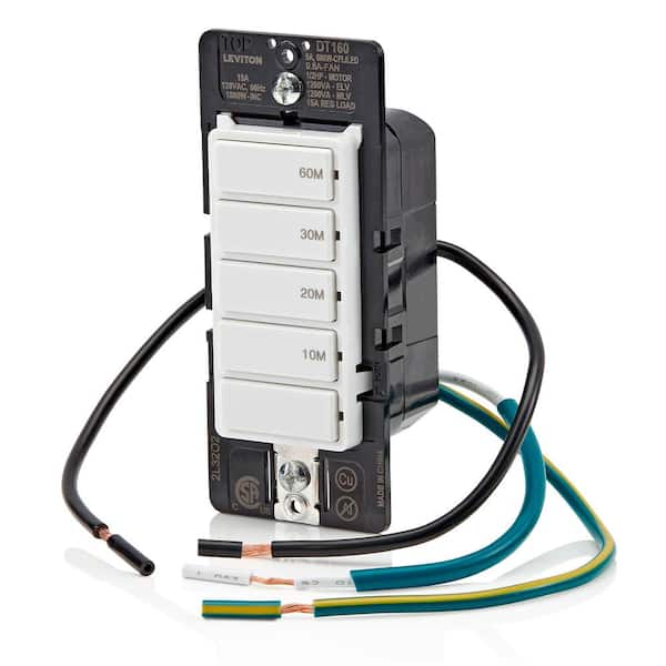 Leviton Decora 15A 60-Minute Indoor In-Wall Countdown Timer Switch 1/2 ...