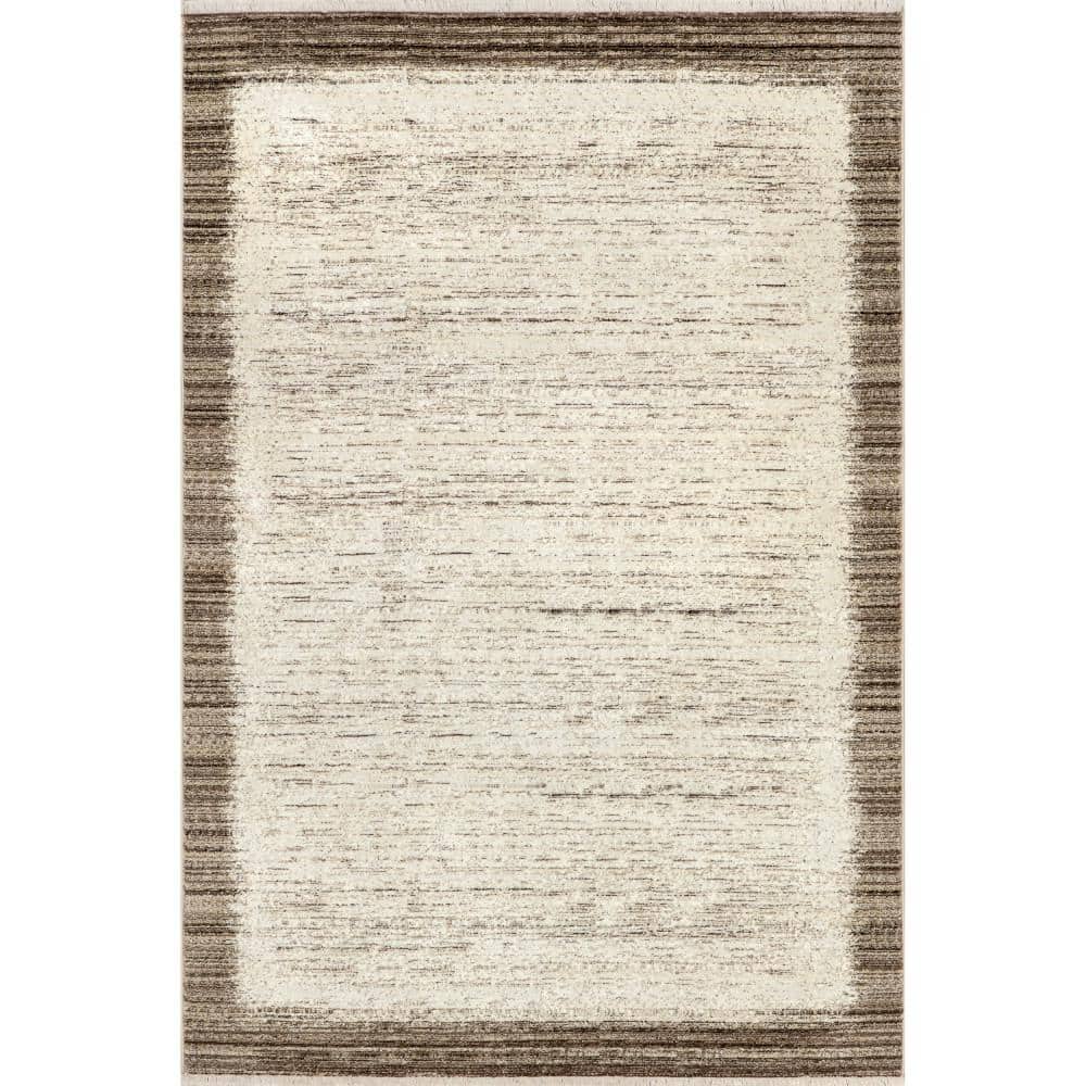 nuLOOM Sonali Casual Bordered Fringe Beige 5 ft. x 7 ft. 10 in. Area ...