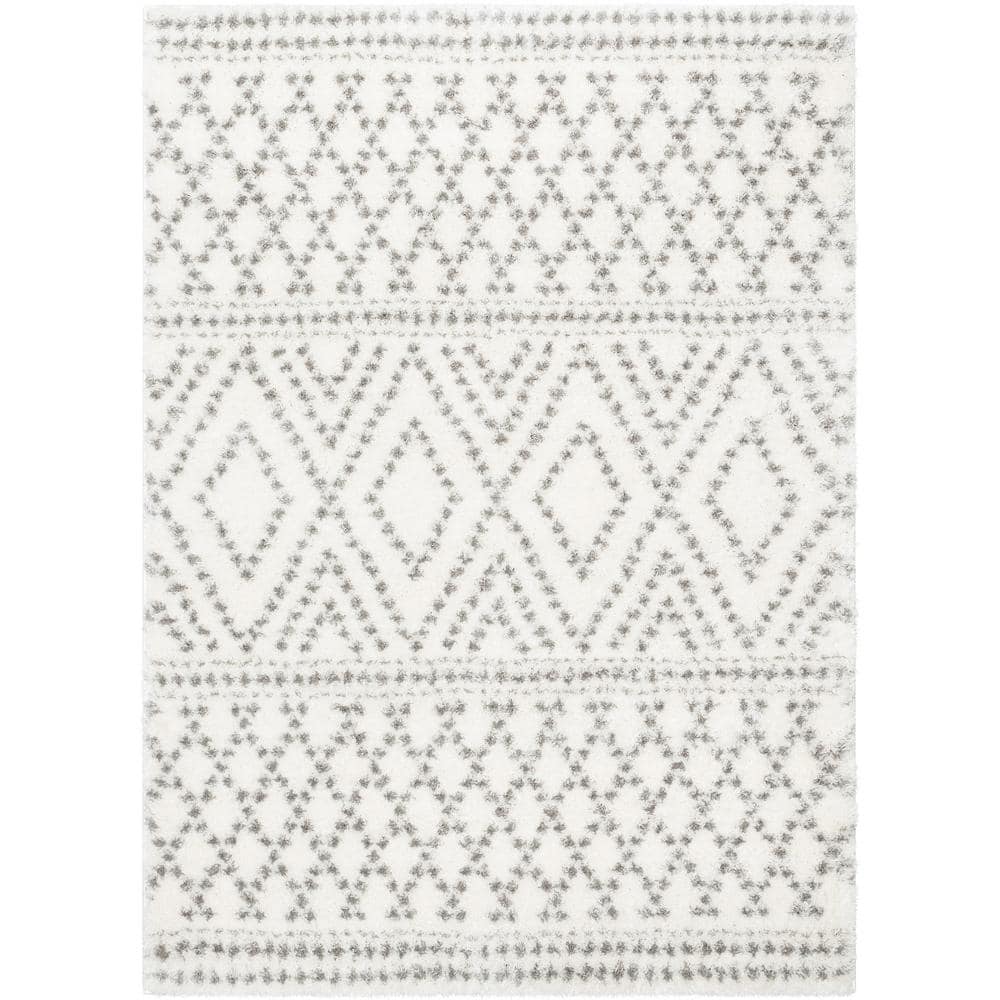 Well Woven Celeste Evora Moroccan Diamond Pattern Shag Ivory 5 ft. 3 in ...