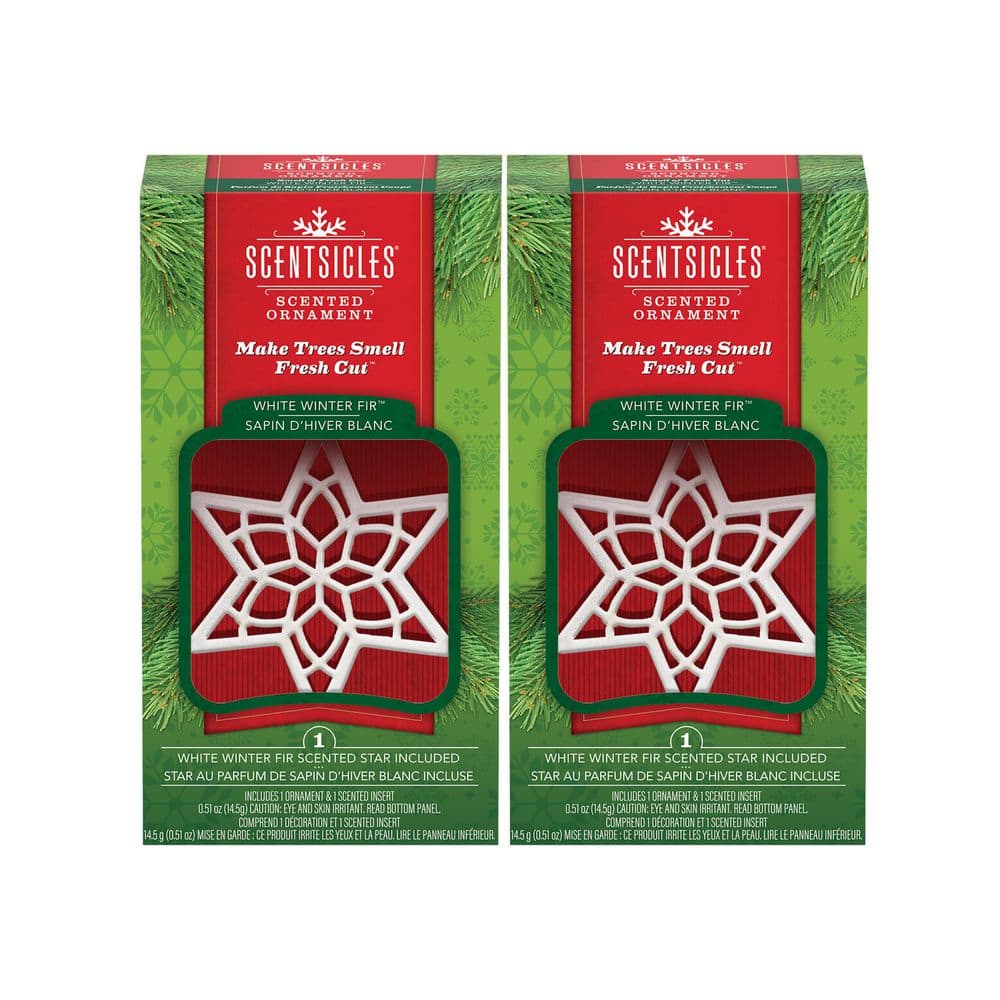 ScentSicles Scented Star Ornament, White Winter Fir, 2-Pack SC106 ...