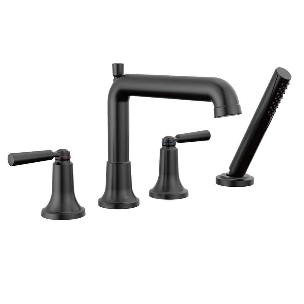 Delta Saylor 2-Handle Deck Mount Roman Tub Faucet Trim Kit with Hand ...