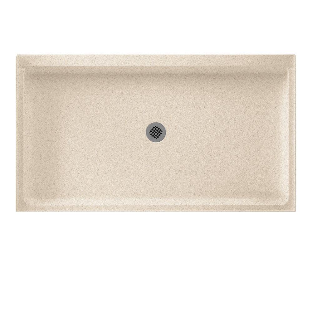Swan 34 in. x 60 in. Solid Surface Single Threshold Center Drain Shower ...