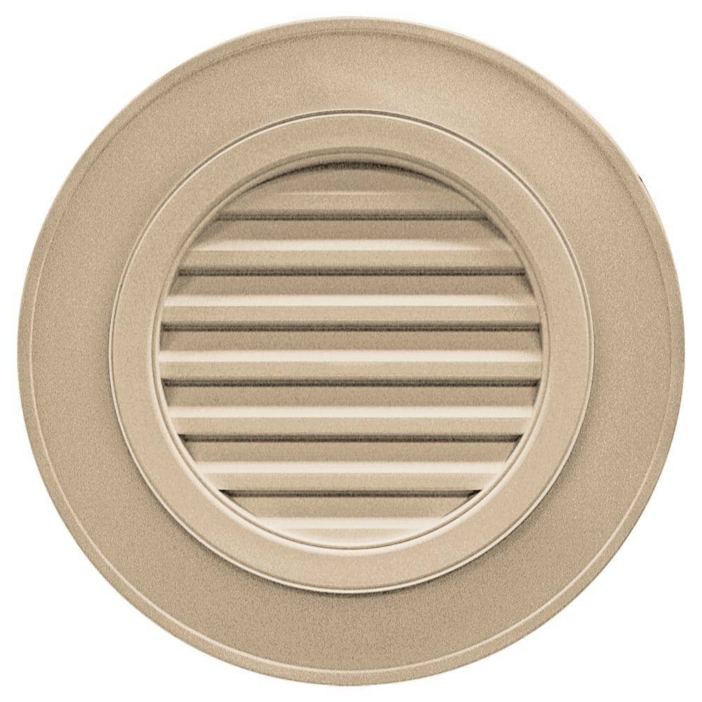 Builders Edge 28 in. x 28 in. Round Brown/Tan Plastic Built-in Screen ...