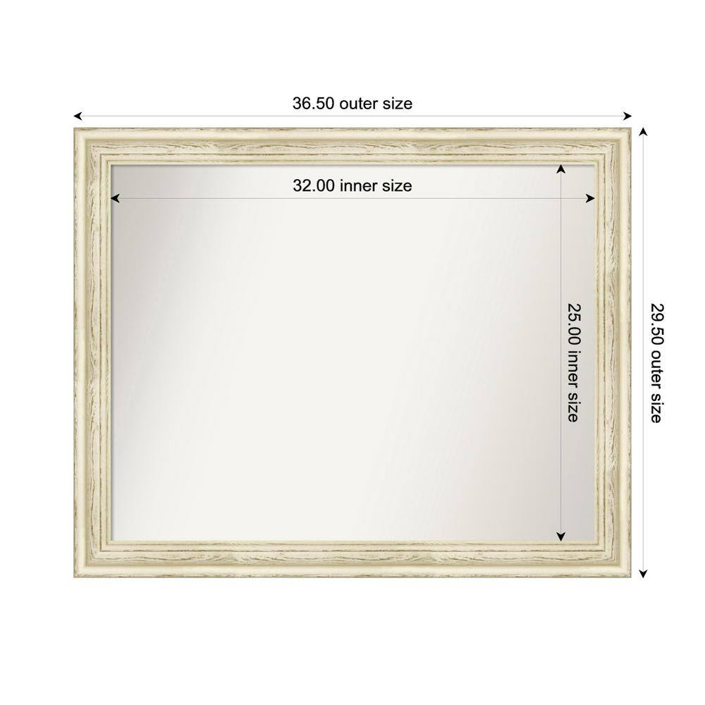 Amanti Art Country White Wash 36.5 in. x 29.5 in. Custom Non-Beveled ...