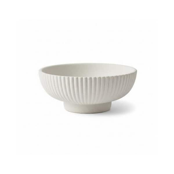 Modern Farmhouse Series White Ceramic Fruit Bowl 10 in Centerpiece Bowl ...
