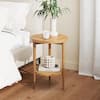 Nathan James Sonia 15 in. Light Brown Bohemian 2-Tier Round End Table ...