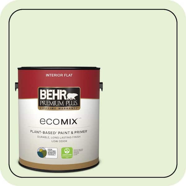 BEHR PREMIUM PLUS 1 gal. #430C-2 Spring Morn Flat EcoMix Plant-Based ...