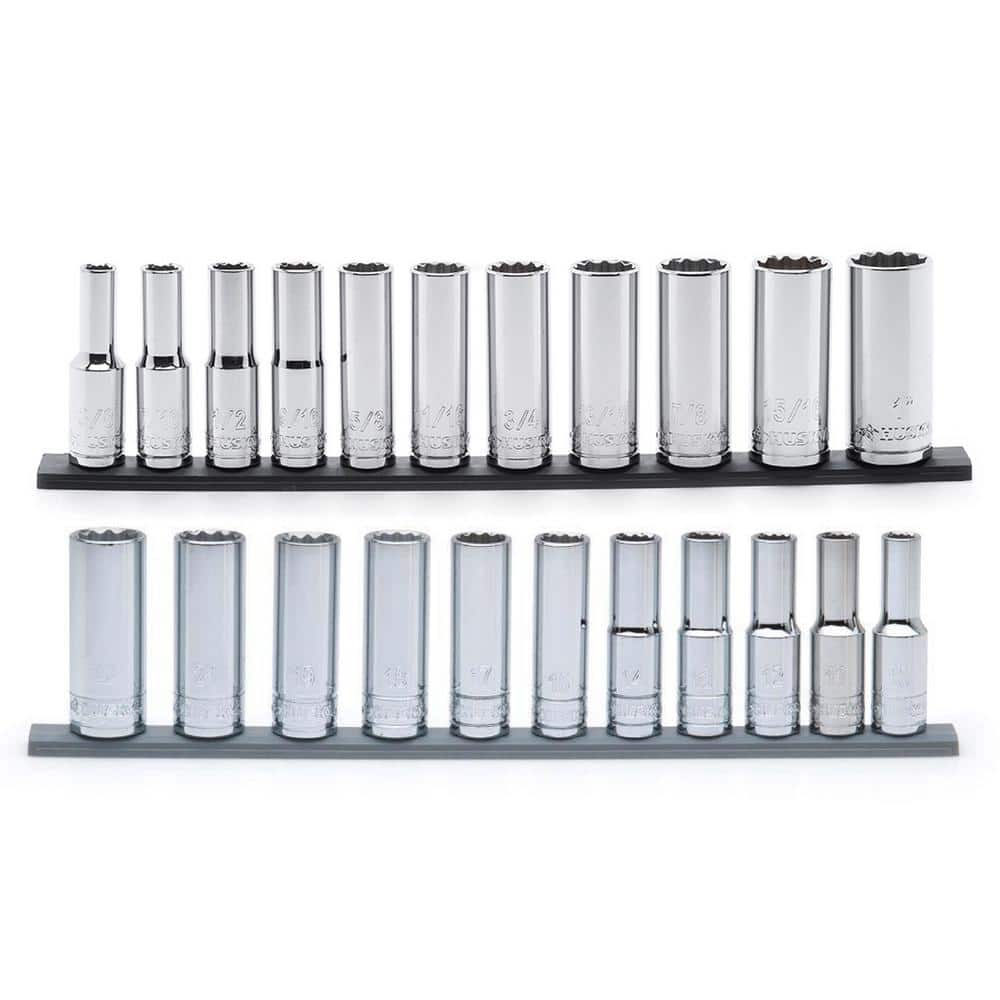 Husky 1/2 in. Drive Deep SAE/MM Socket Set (22-Piece) - The Home Depot