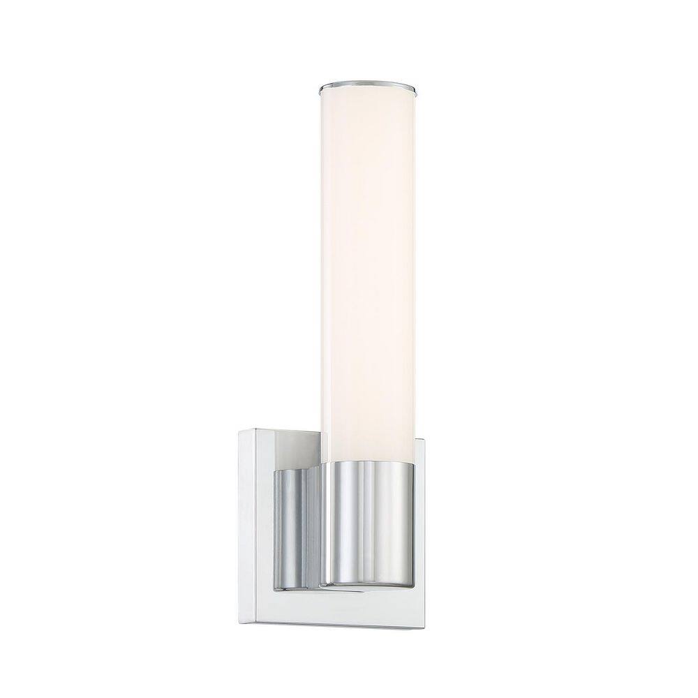 Minka Lavery Vantage 14-in Chrome Tube CCT LED Wall Sconce with White ...