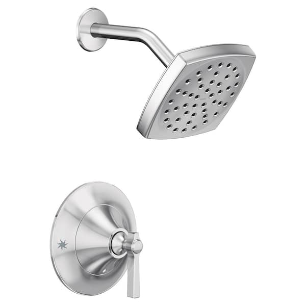 Moen Flara Posi-Temp Rain Shower 1-Handle with Eco-Performance Shower Only Faucet Trim Kit in ...