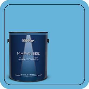 BEHR ULTRA 5 gal. #540B-5 Riviera Blue Extra Durable Satin Enamel ...